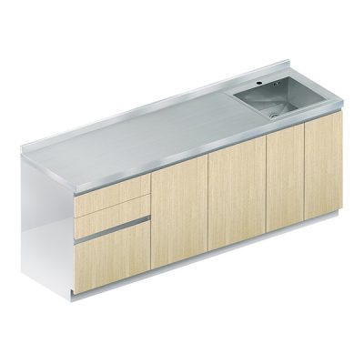 Size 210 cm. Base kitchen cabinet set with hinge door, 3drawer and sink ...